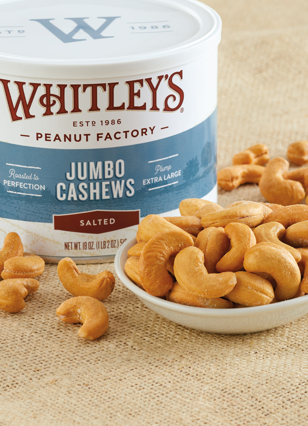 Jumbo Cashews | Fine Nuts | Whitleys Peanut Factory – Whitley Peanut ...
