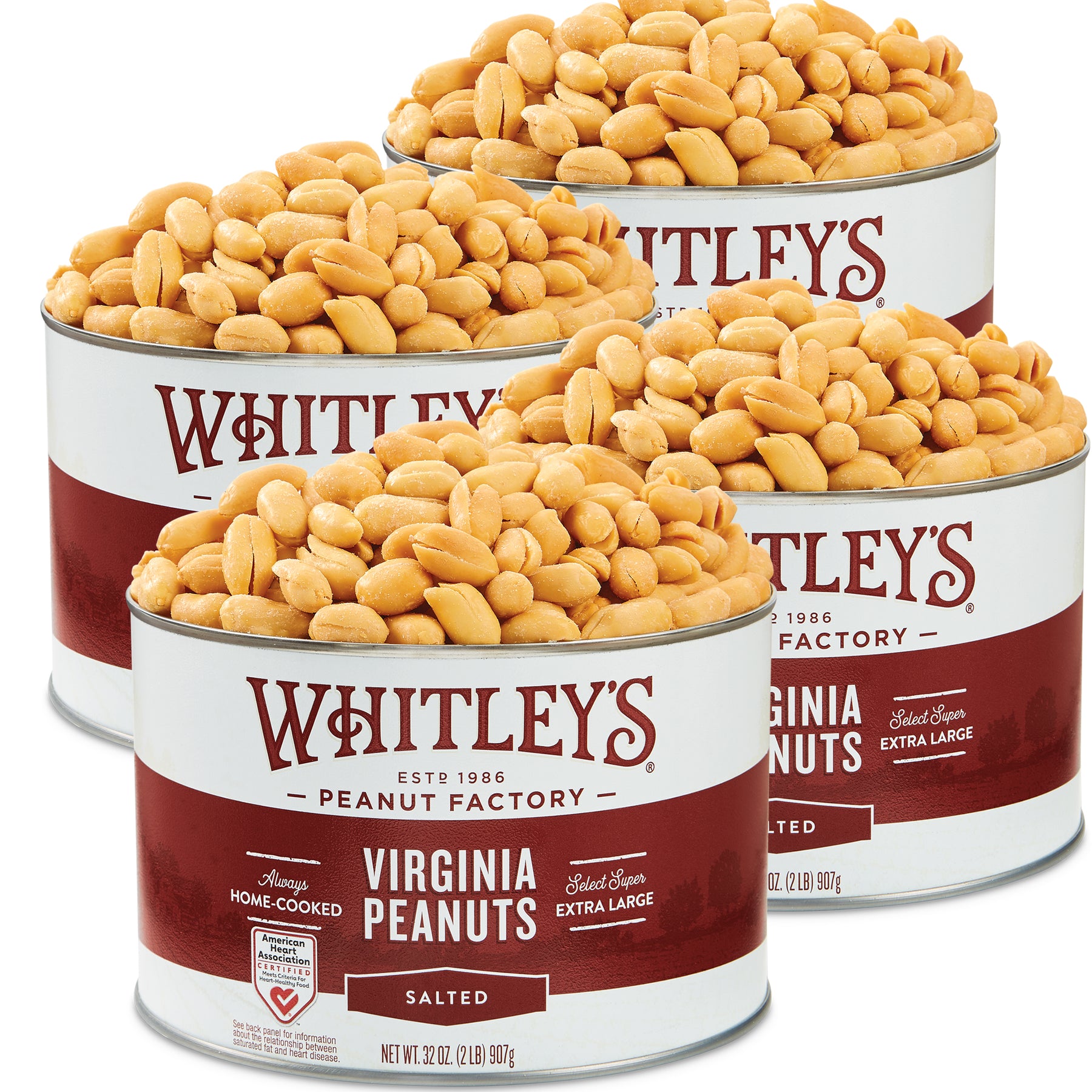 Salted Virginia Peanuts Tins | Virginia Peanuts | Whitley's Peanut ...
