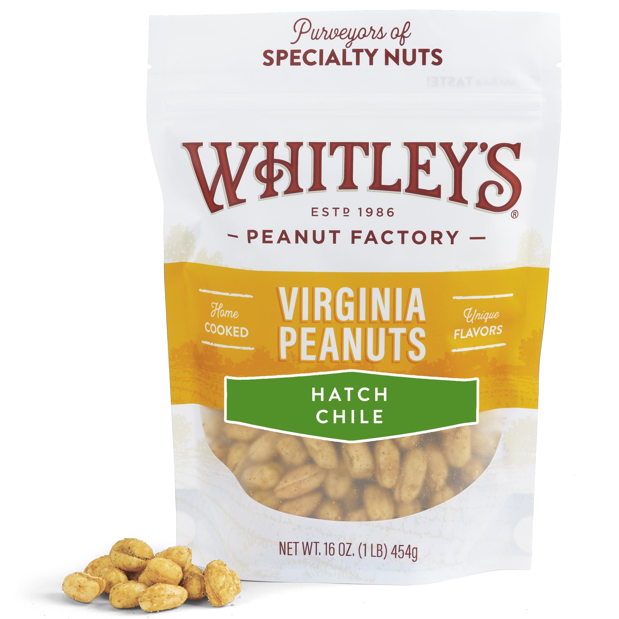 1 lb. Pouch Bag Hatch Chile Virginia Peanuts – Whitley Peanut Factory